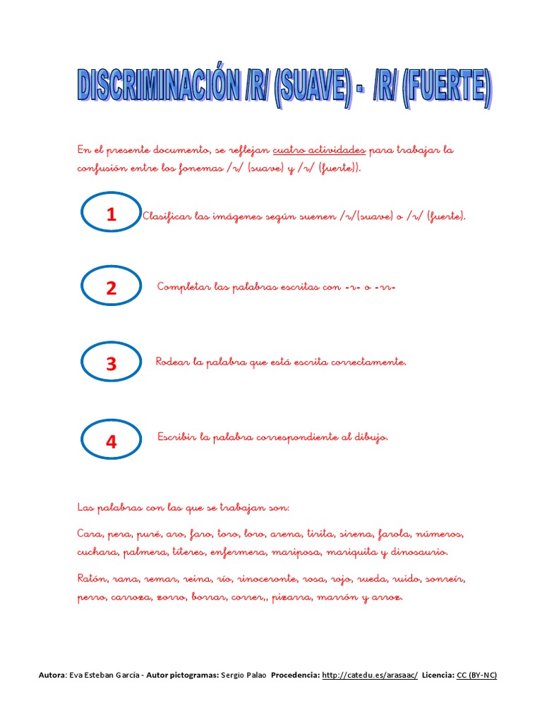 Conciencia Fonologica Discriminacion R Fuerte-R Suave | PDF