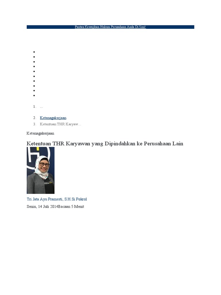 Hukum Online THR | PDF