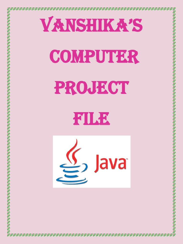 Sample File of Computer Project | PDF
