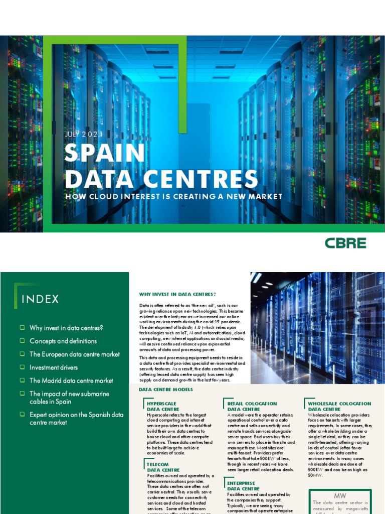 Spain Data Centres: JULY 2 0 2 1 | PDF | Data Center | Cloud Computing