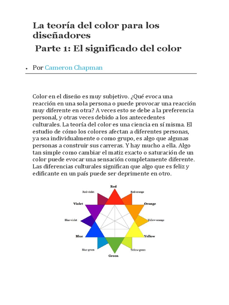 La Teoría Del Color para Los Diseñadores | PDF | Color | Amarillo