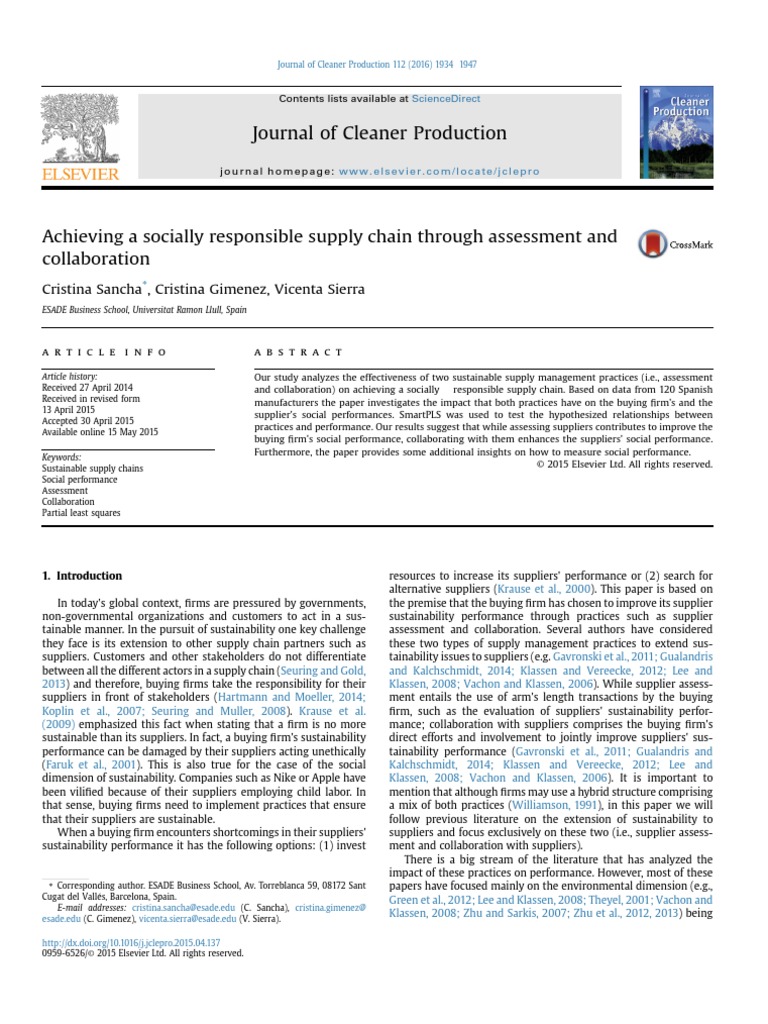 Achieving A Socially Responsible Supply Chain | PDF | Supply Chain ...