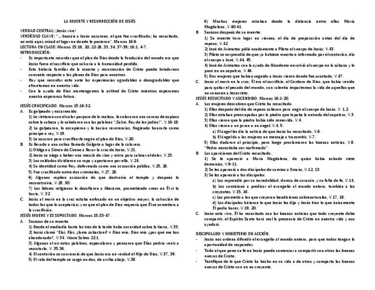 La Muerte y Resurrección de Jesús | PDF