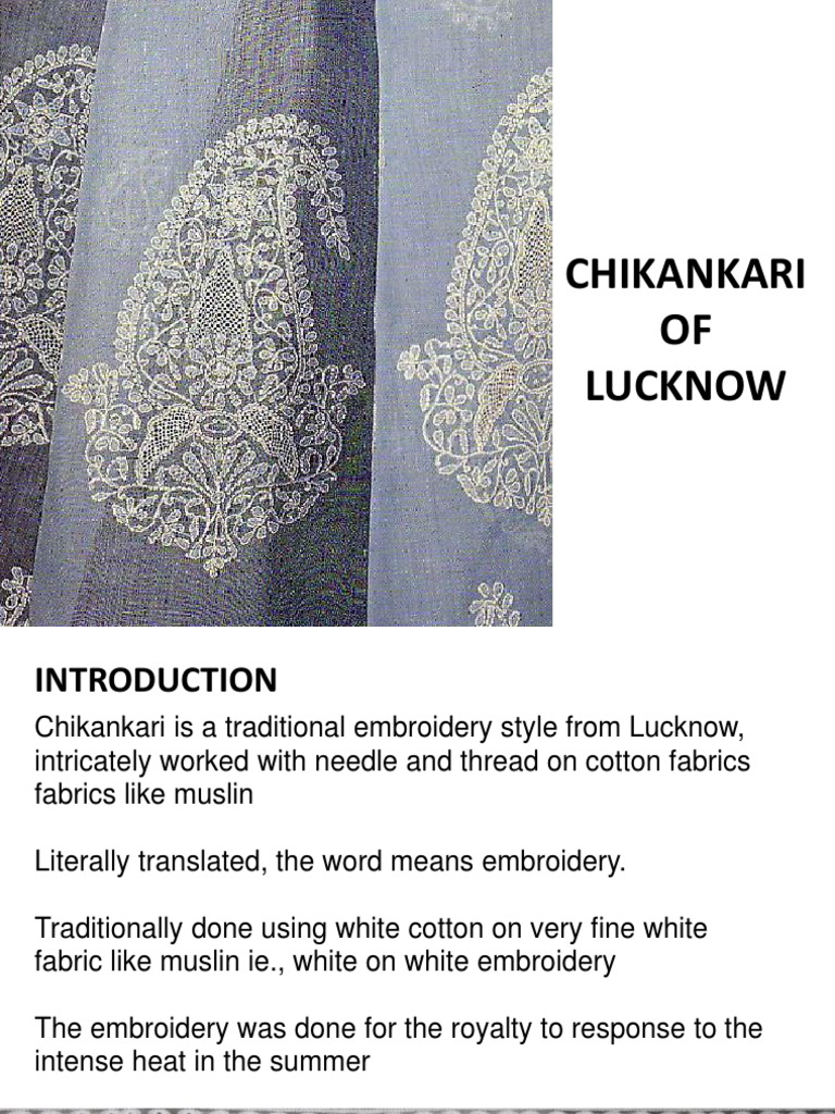Chikankari OF Lucknow | Download Free PDF | Embroidery | Textiles