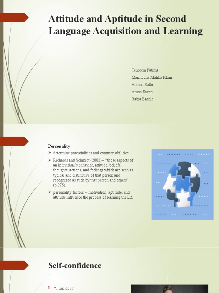 Attitude and Aptitude in Second Language Acquisition and Learning | PDF