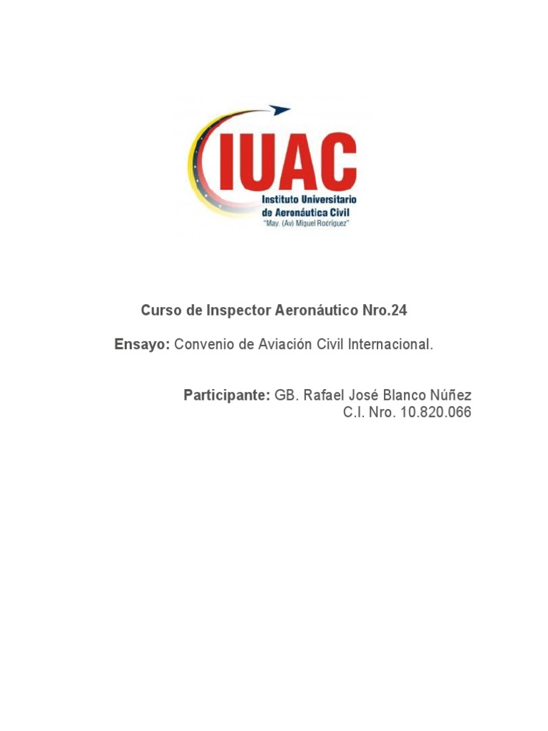 Ensayo Convenio de Chicago 1944 | PDF | Tratado | Aviación