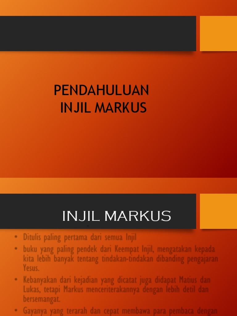 Injil Markus: Pelayanan dan Kebangkitan | PDF | Agama & Spiritualitas