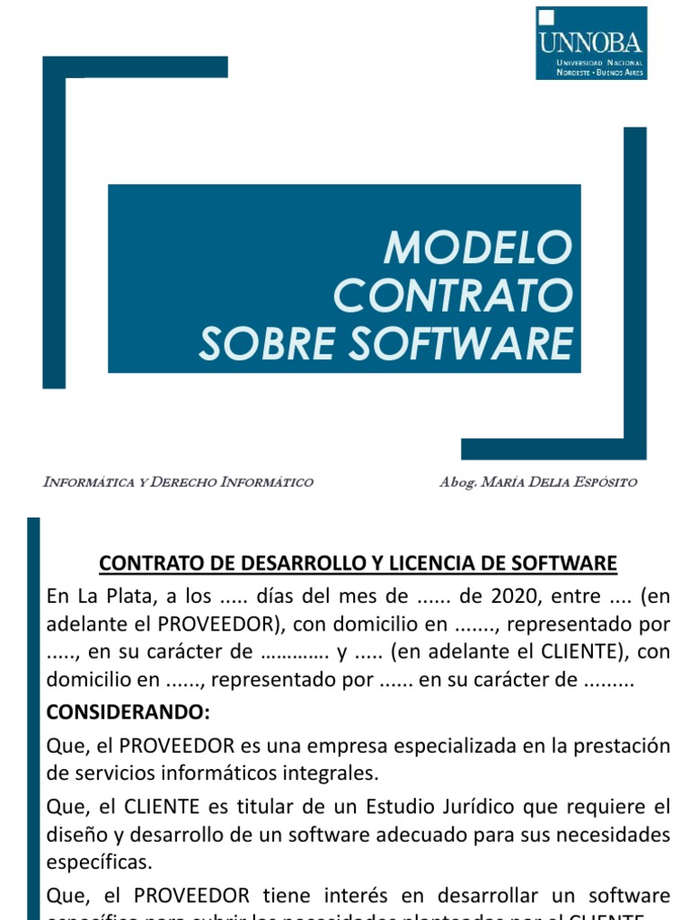 B. 2020. Clase Modelo Contrato Informático. Unnoba | PDF | Software ...