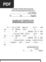 Nikah Form English Blank Bangla | PDF | Marriage | Social Conventions