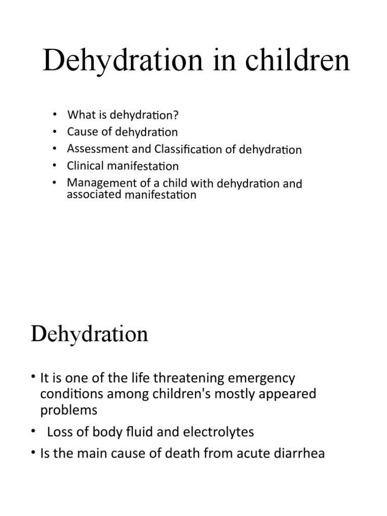 Dehydration in Children | PDF | Dehydration | Diarrhea