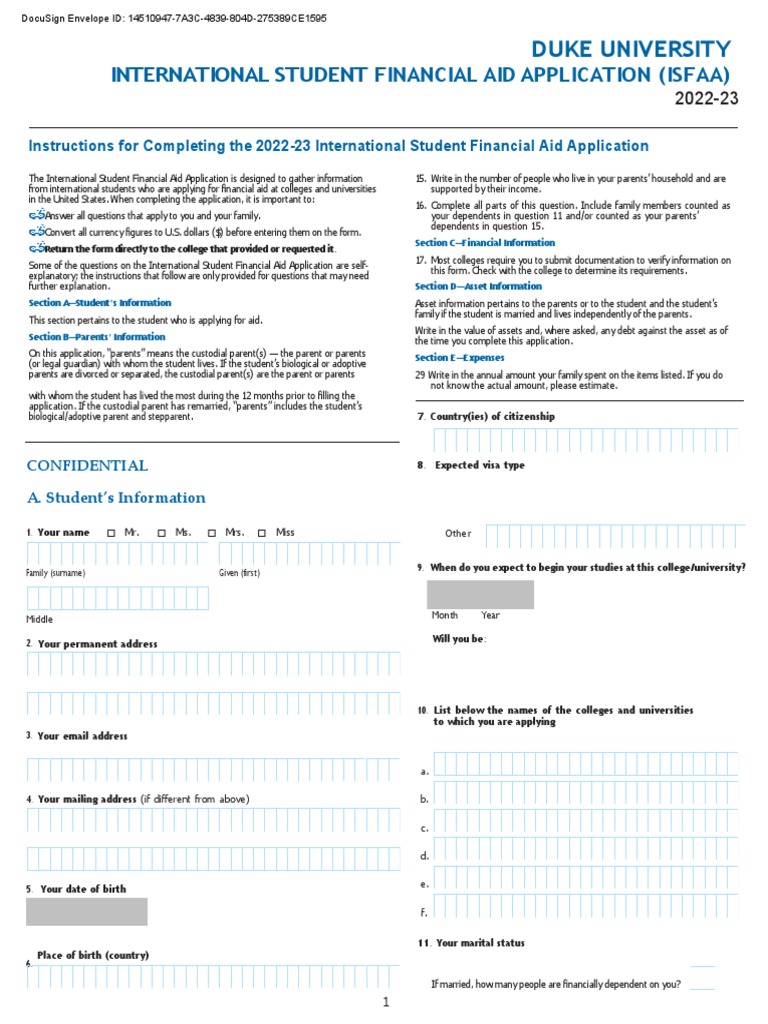 2022-2023 Fillable ISFAA | PDF | Debt | Taxes