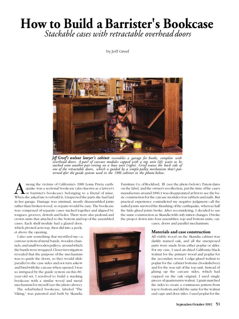 How To Build A Barristers Bookcase | PDF | Door | Bookcase