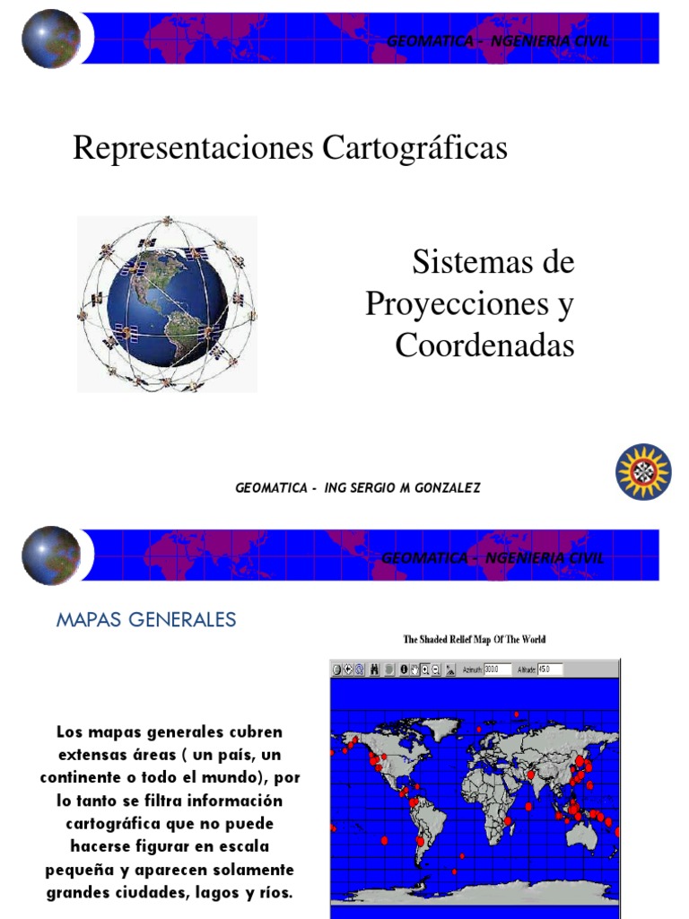 Geomatica Clase 3 Representaciones Cartograficas | PDF | Cartografía | Mapa