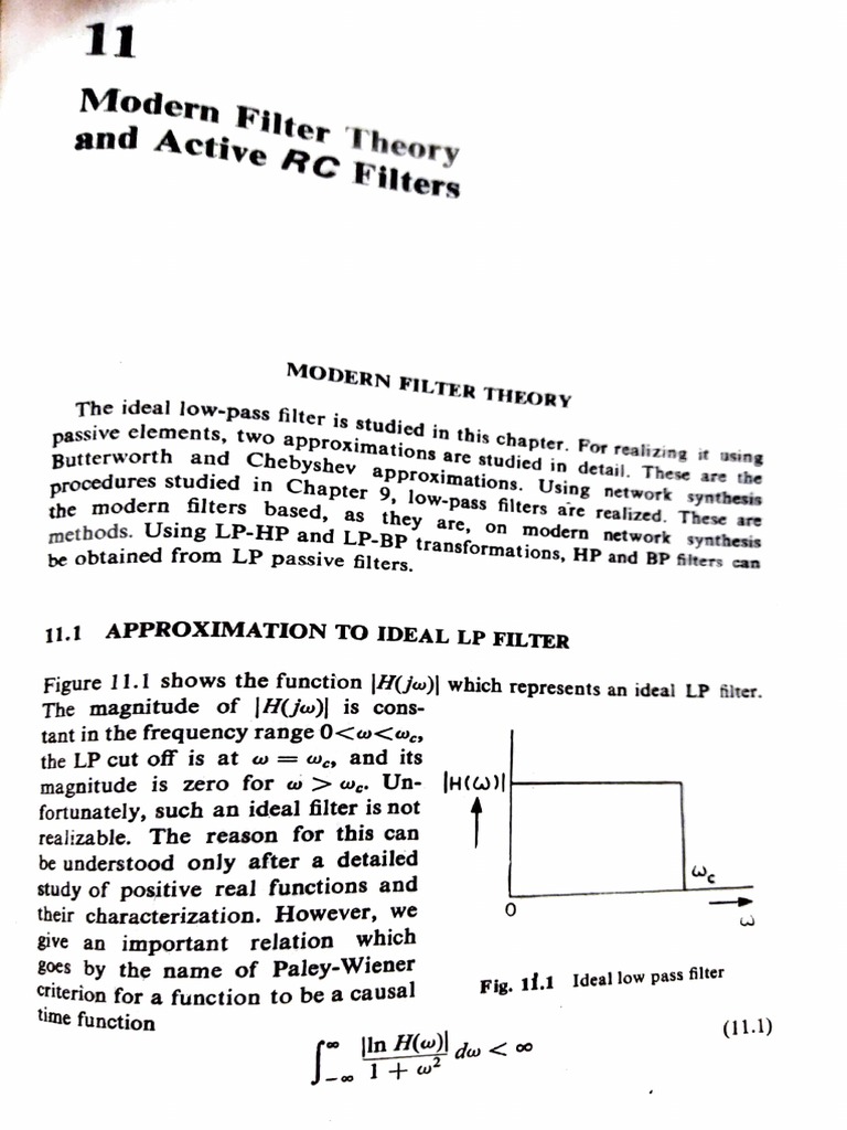 Modern Filter Theory: Active | PDF | Low Pass Filter | Electronic Filter