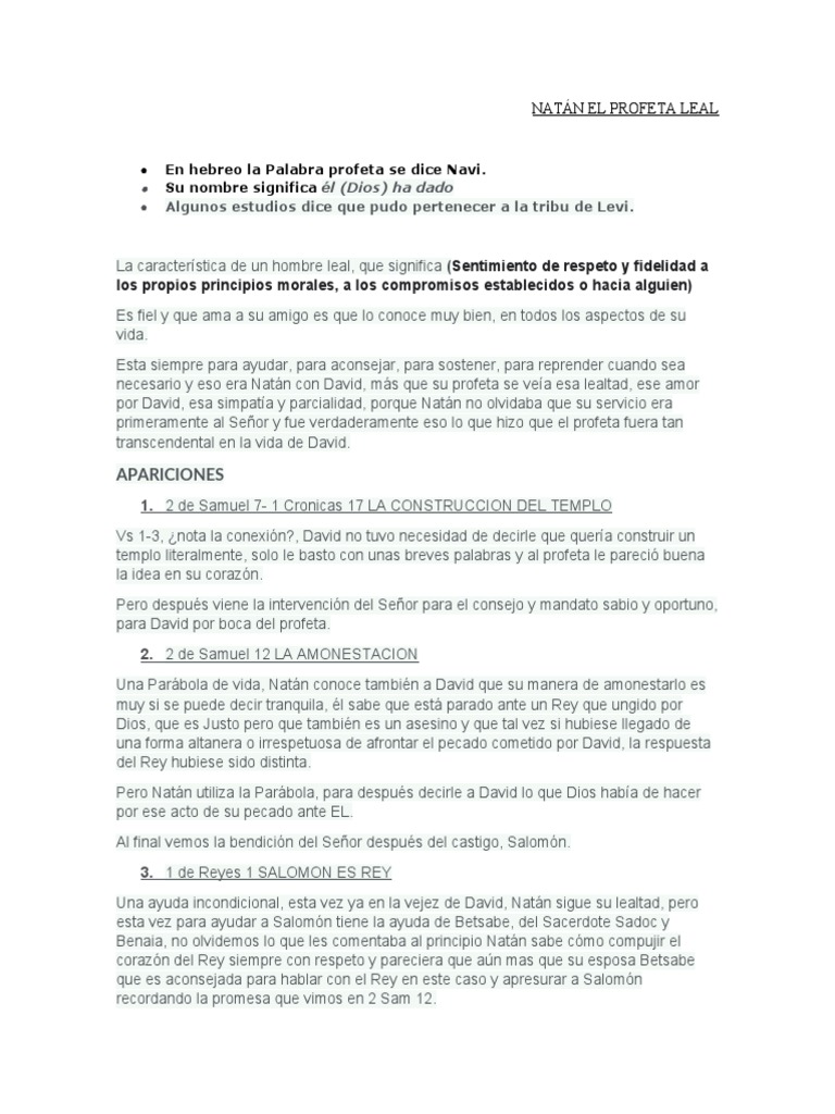 Profeta Natán | PDF | David | Solomons