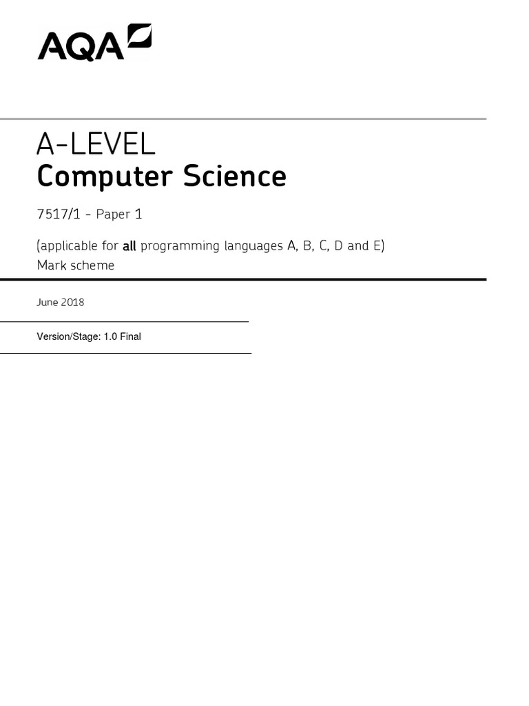 A-Level: Computer Science | PDF | Parameter (Computer Programming ...