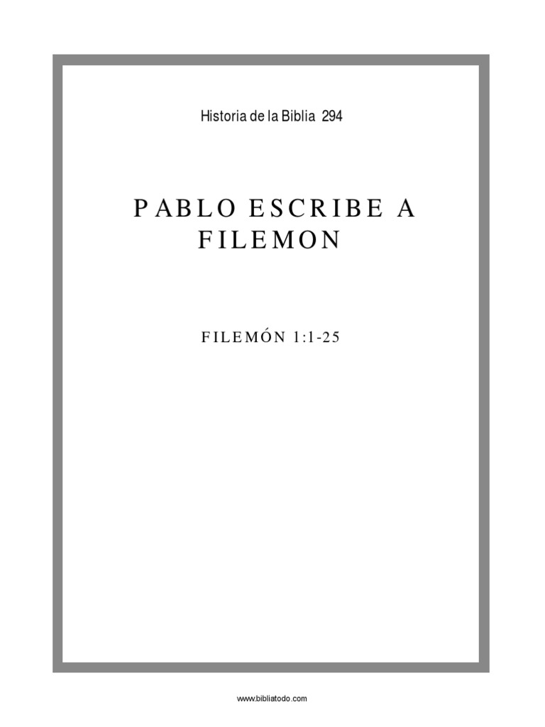 294 - Pablo Escribe A Filemón | PDF | Epístola a Filemón | Contenido ...