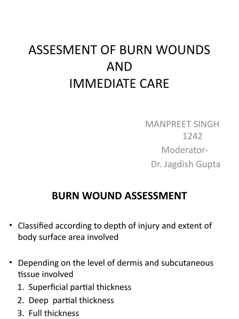 Assesment of Burn Wounds and Management | PDF | Burn | Intravenous Therapy