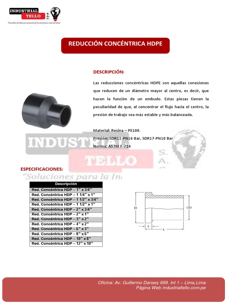 Ficha Técnica REDUCCION HDPE | PDF
