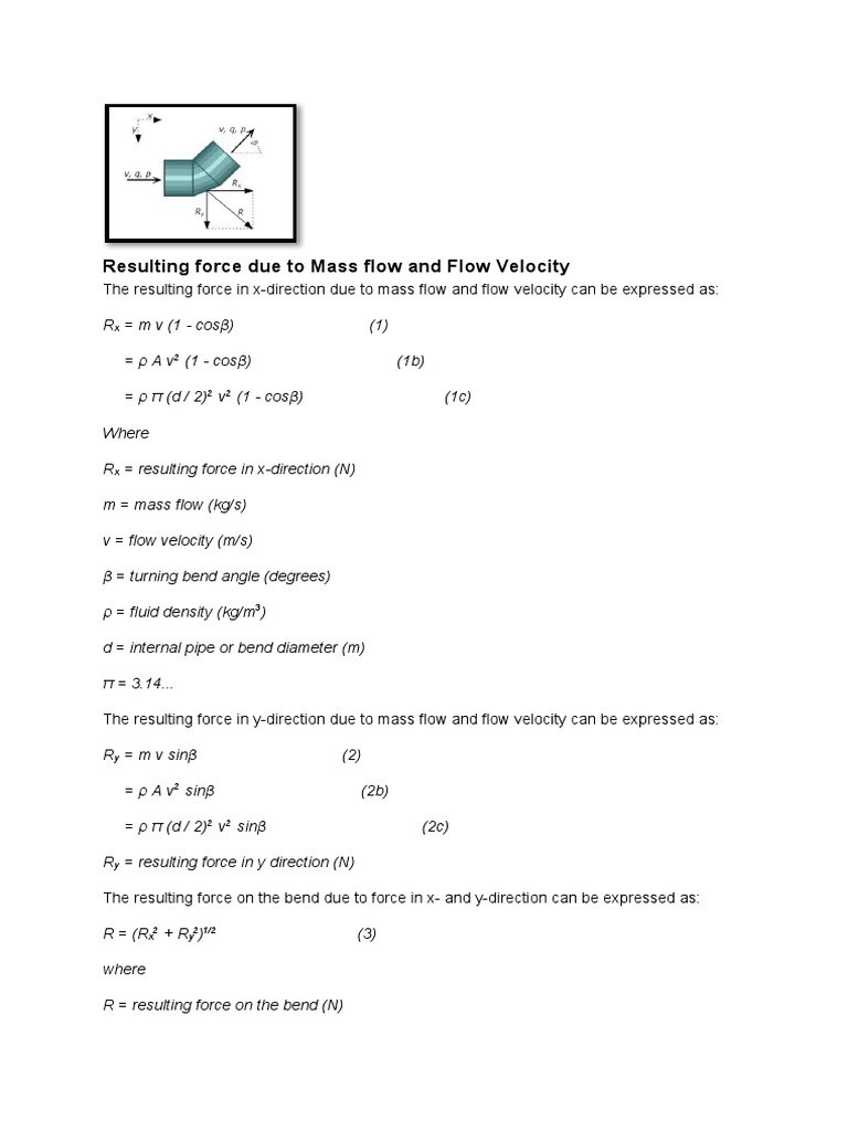 Resulting Force Due To Mass Flow and Flow Velocity | PDF | Pressure ...