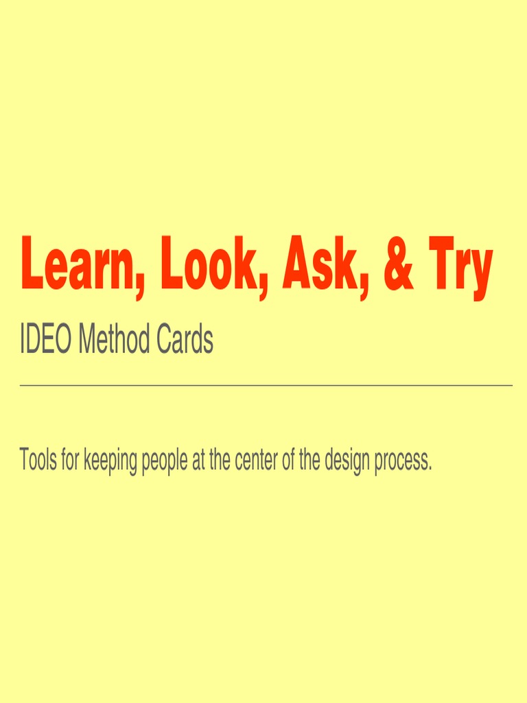 Herramientas de IDEO Cards | PDF | Usability | Psychological Concepts