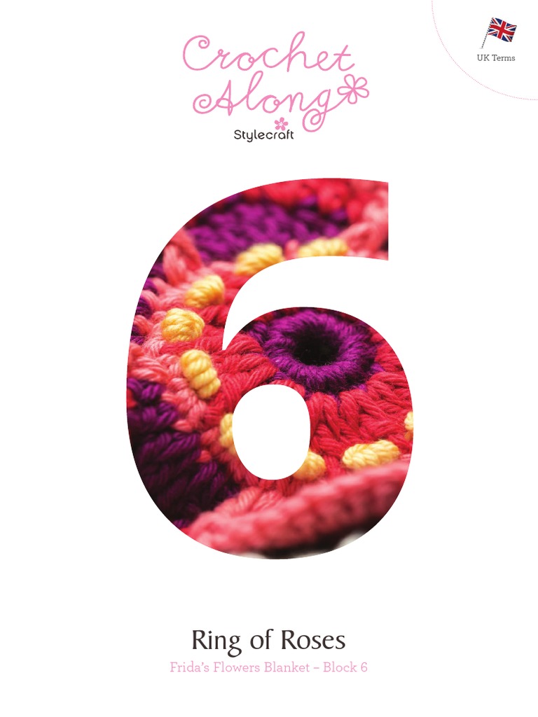 6 Frida CAL Block 6 - Ring of Roses UK v5 | PDF | Crochet | Sewing