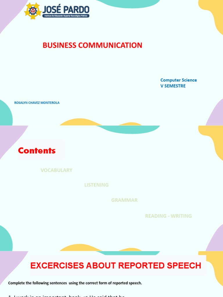 Practice of Reported Speech | PDF