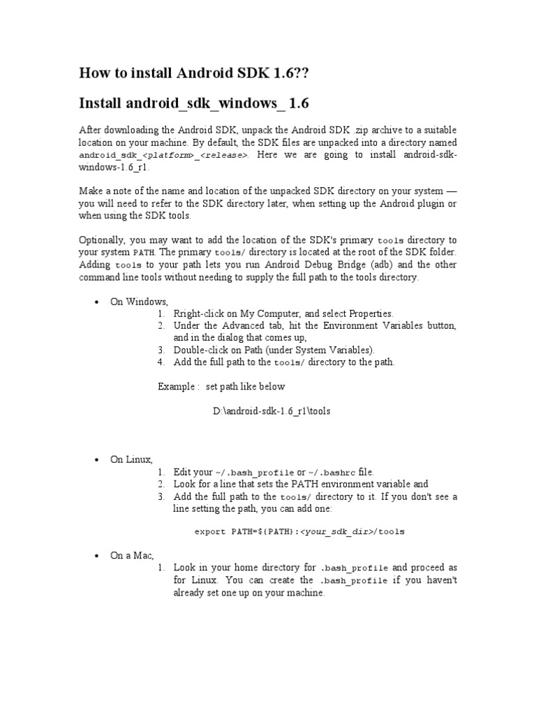 How To Install Android SDK - Posted | PDF | Eclipse (Software ...