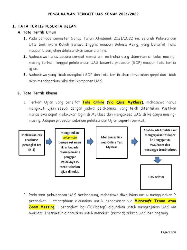 Informasi Seputar Uas Untuk Mahasiswa Pdf