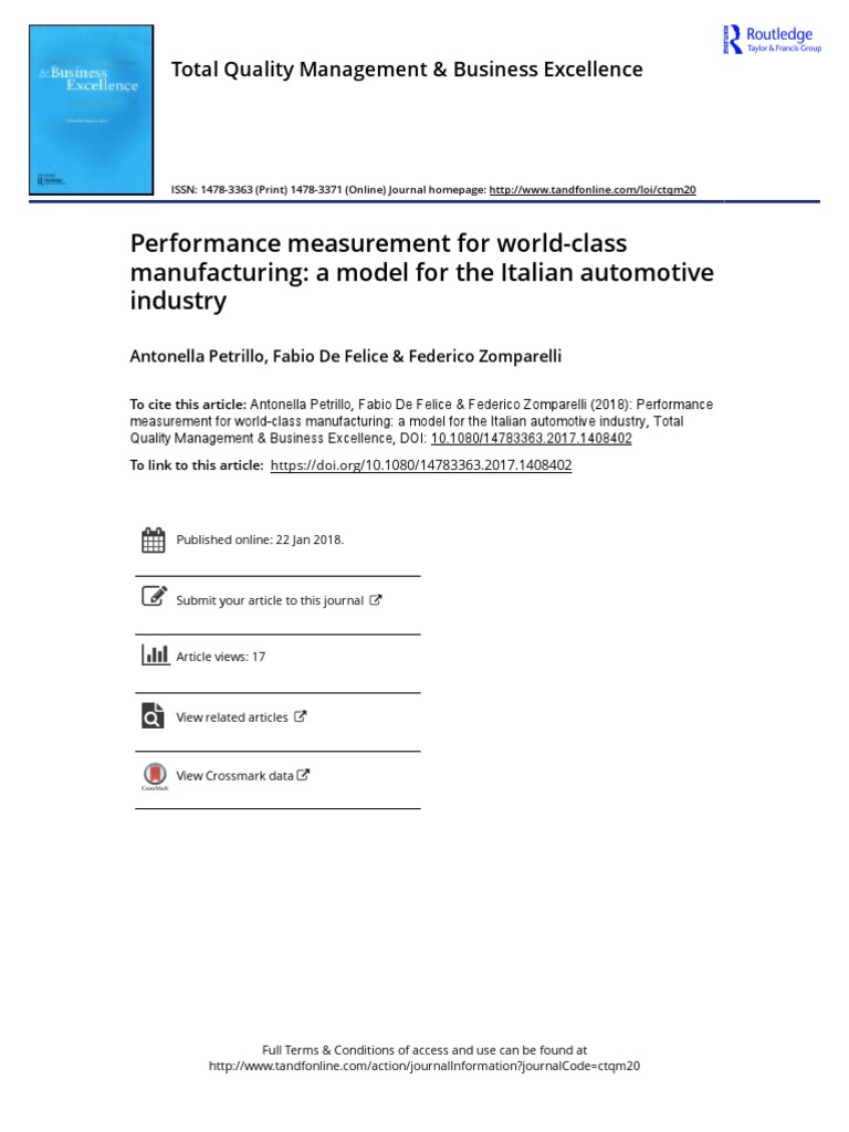 WCM Performance Measurement in Italian Automotive | PDF | Lean ...