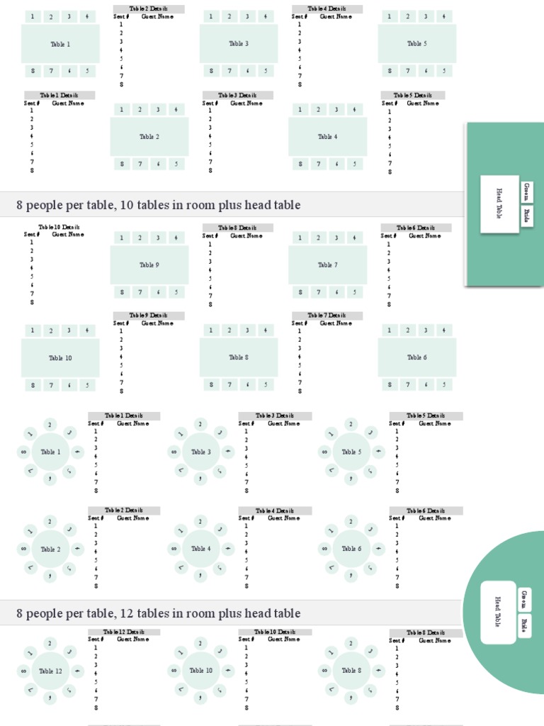 8 People Per Table, 10 Tables in | PDF | Wedding | Fashion Related ...