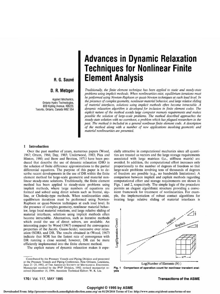 Advances in Dynamic Relaxation Techniques For Nonlinear Finite Element ...