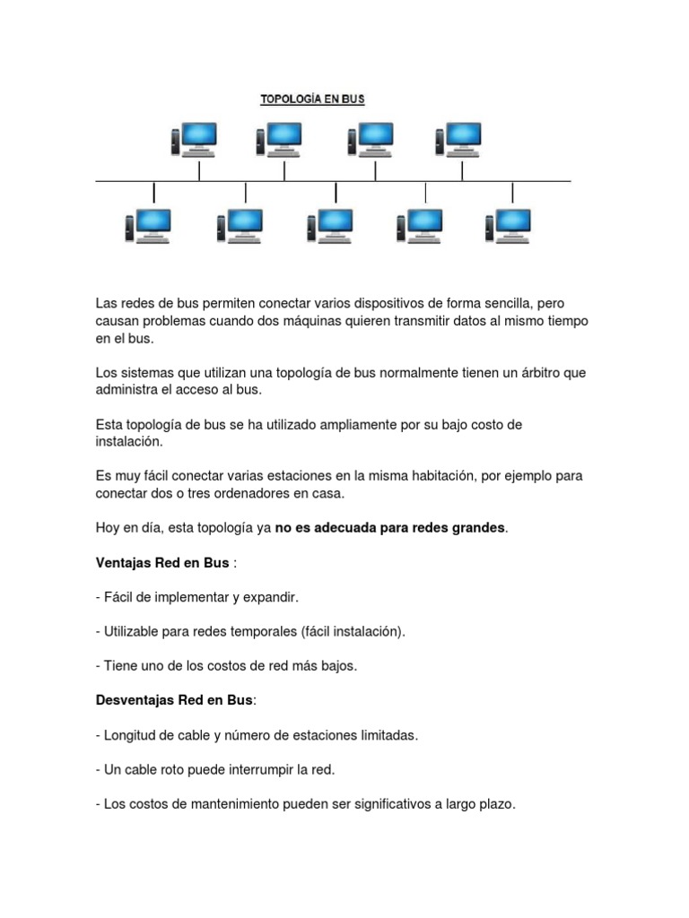 Ventajas y Desventajas de Redes en Bus | PDF | Topología de la red ...