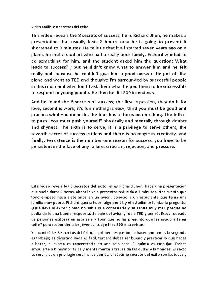 This Video Reveals The 8 Secrets of Success | PDF