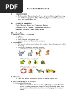 Grade 1 Repeating Patterns Lesson Plan | PDF | Lesson Plan | Teachers