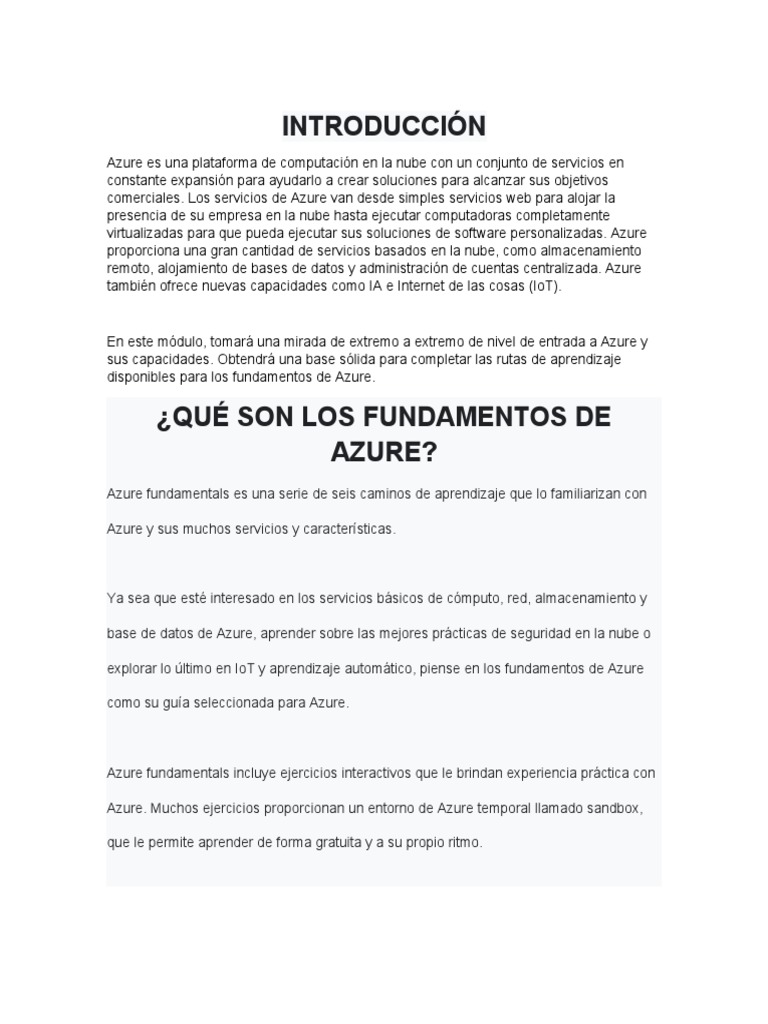 Azure Manual | PDF | Computación en la nube | Microsoft Azure