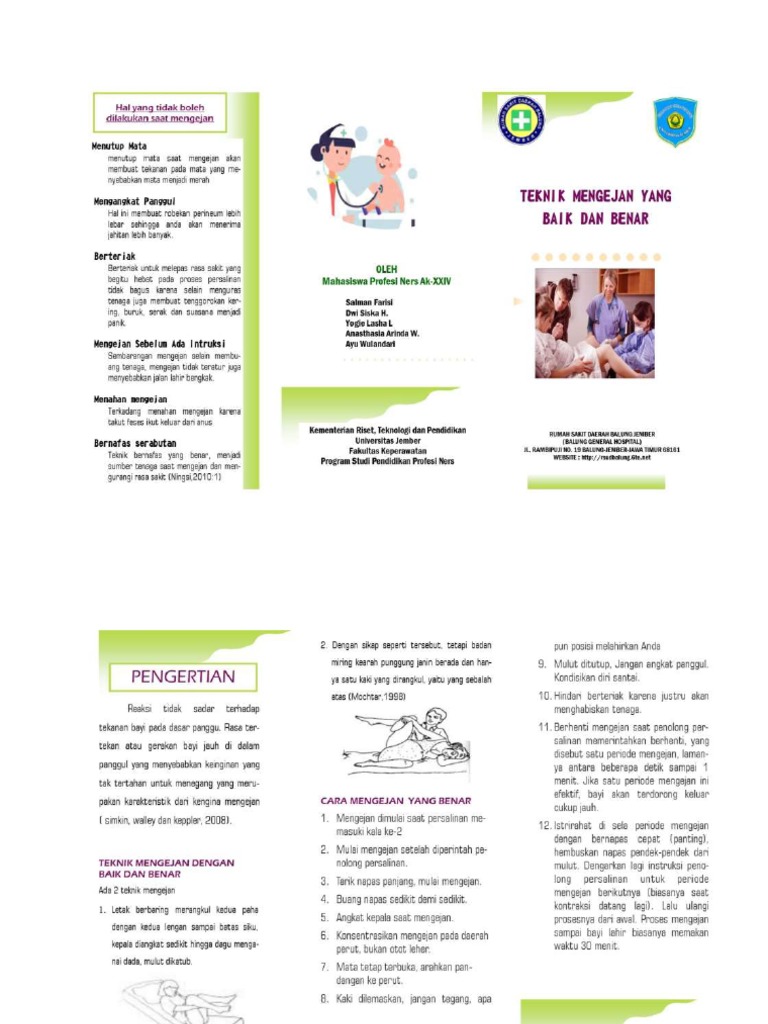 Leaflet Edukasi Teknik Mengejan Bagi Ibu Melahirkan | PDF