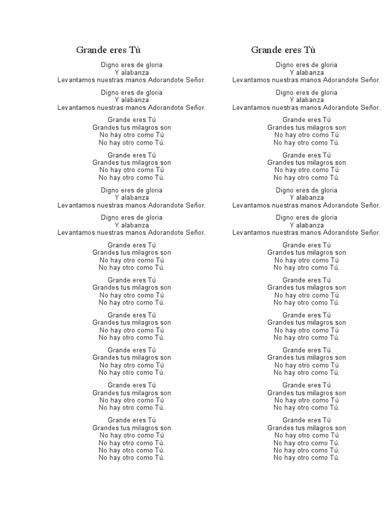 Grande Eres Tú | PDF