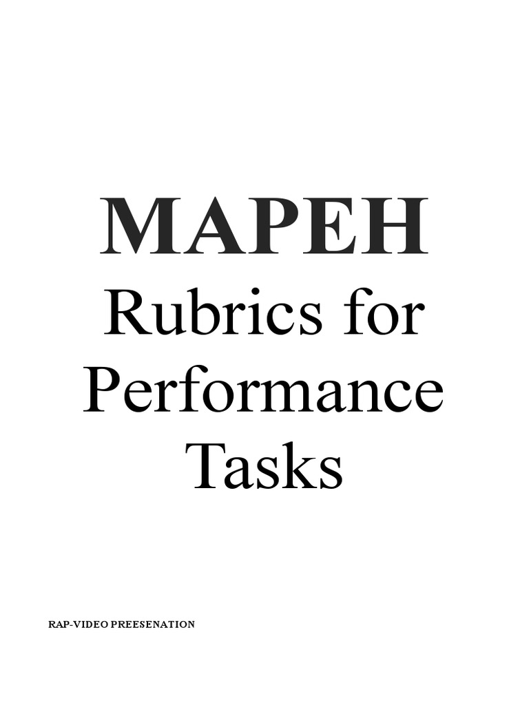 Mapeh: Rubrics For Performance Tasks | PDF | Graphics | Creativity