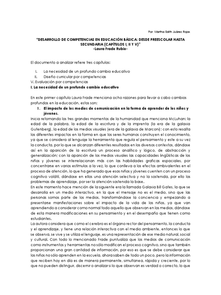Desarrollo de Competencias en Educación Basica - Laura Frade | PDF ...