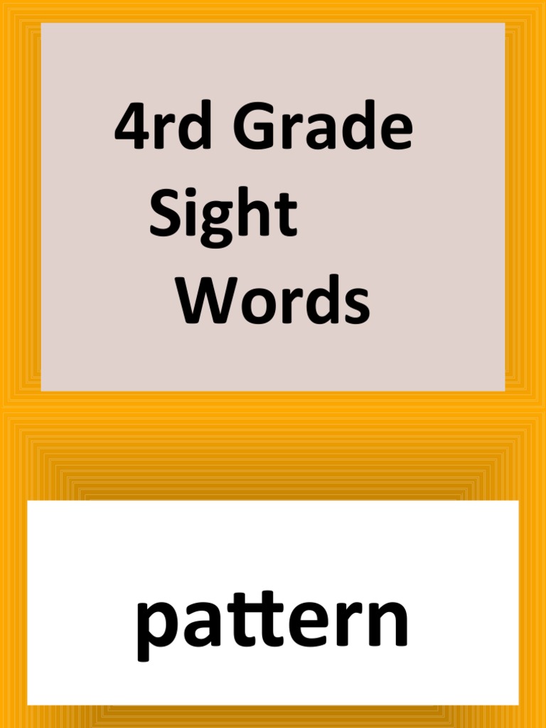 Sight Words-Fourth Grade | PDF