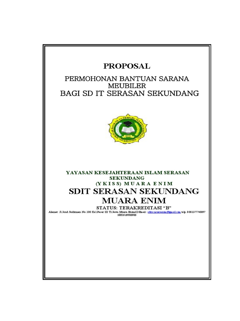 Proposal Bantuan Sarpras Dan Mebeler | PDF