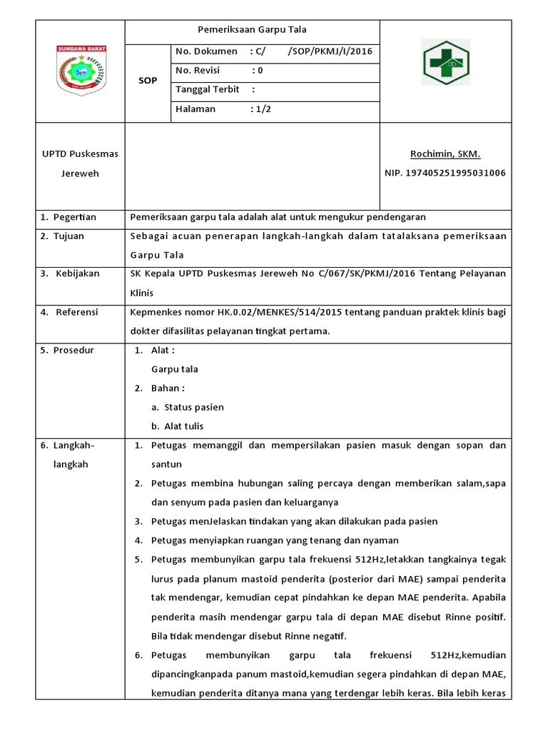 Pemeriksaan Garpu Tala | PDF