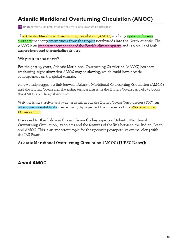 Understanding AMOC and Its Impacts | PDF | Oceans | Nature