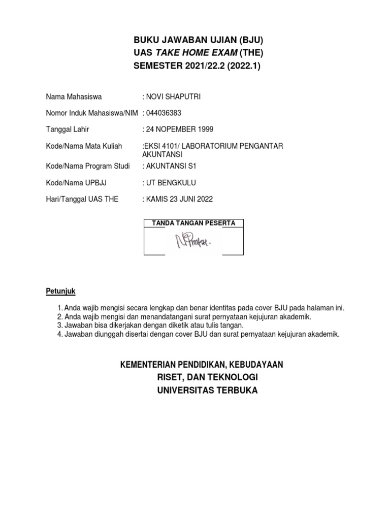 Uas Laboratorium Pengantar Akuntansi Novi Shaputri Pdf