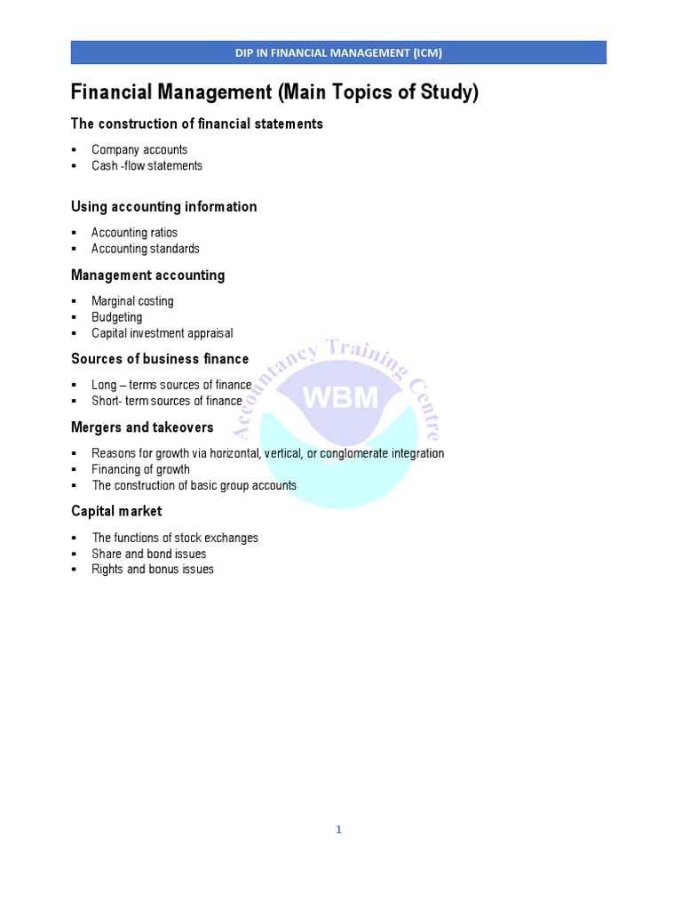 ICM in Financial Management Overview | PDF | Dividend | Preferred Stock