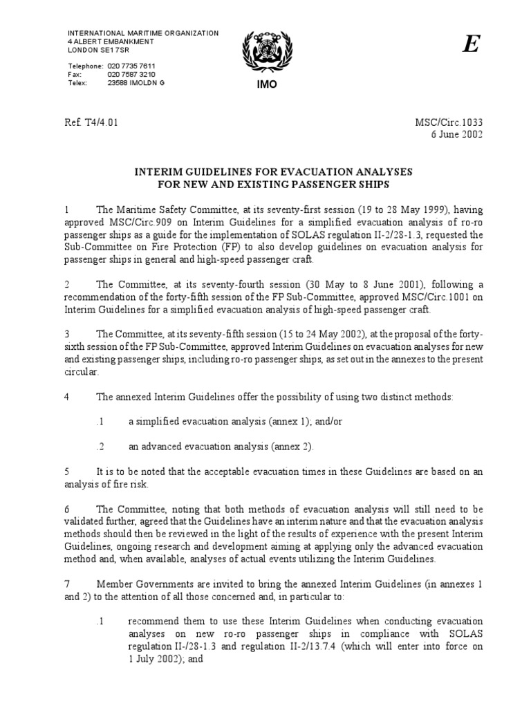 IMO evacuation guidelines | PDF | Emergency Evacuation | Simulation
