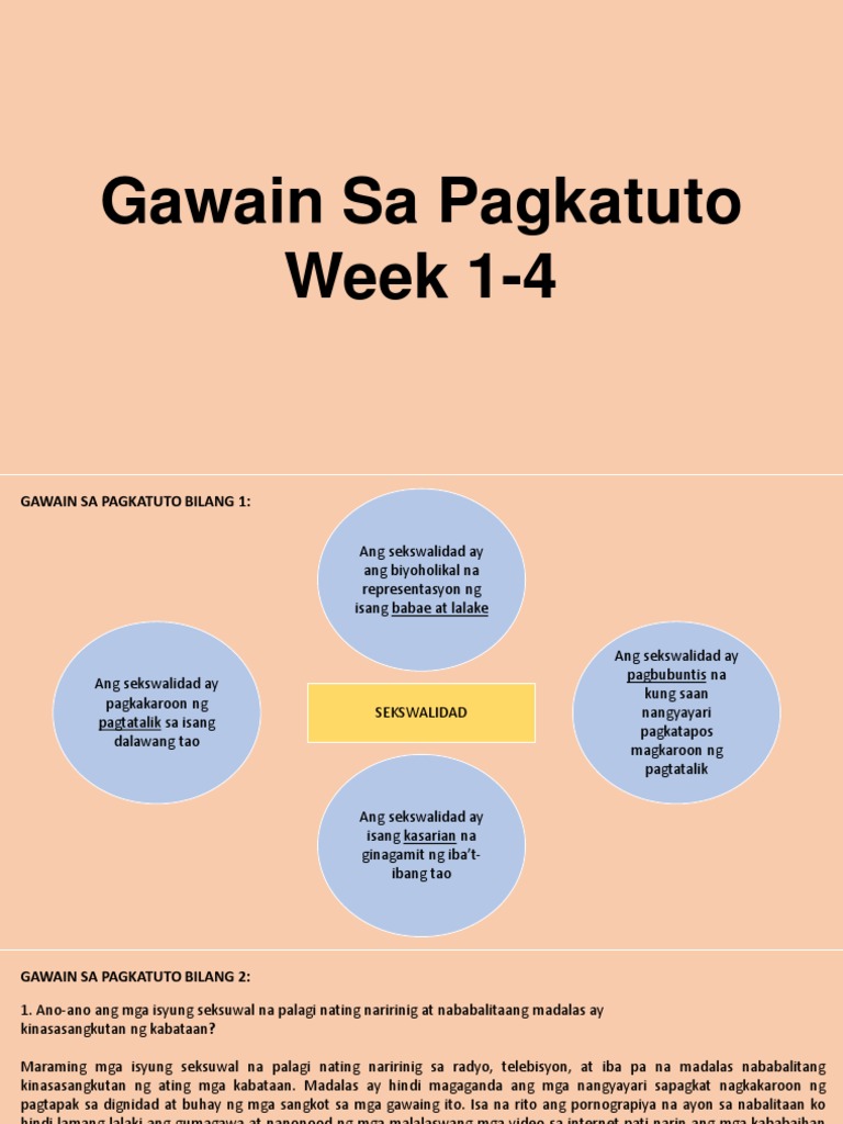 Week 1-4 Gawain Sa Pagkatuto - Esp | PDF