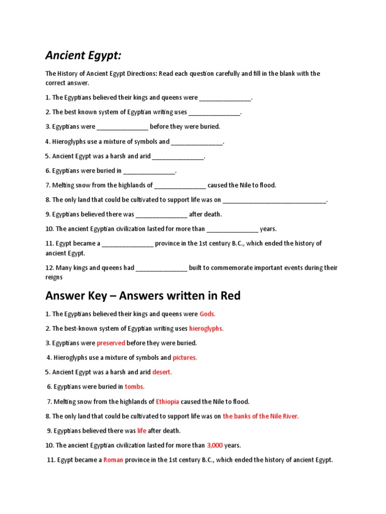 Ancient Egypt: Key Historical Insights | PDF