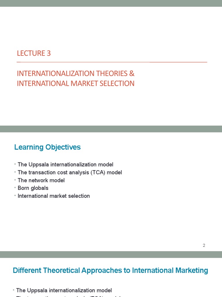 Internationalization Theories & International Market Selection | PDF ...